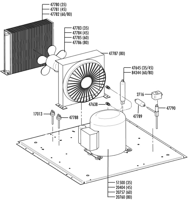 Exploded views for Horeca, Refrigeration & HVAC equipment
