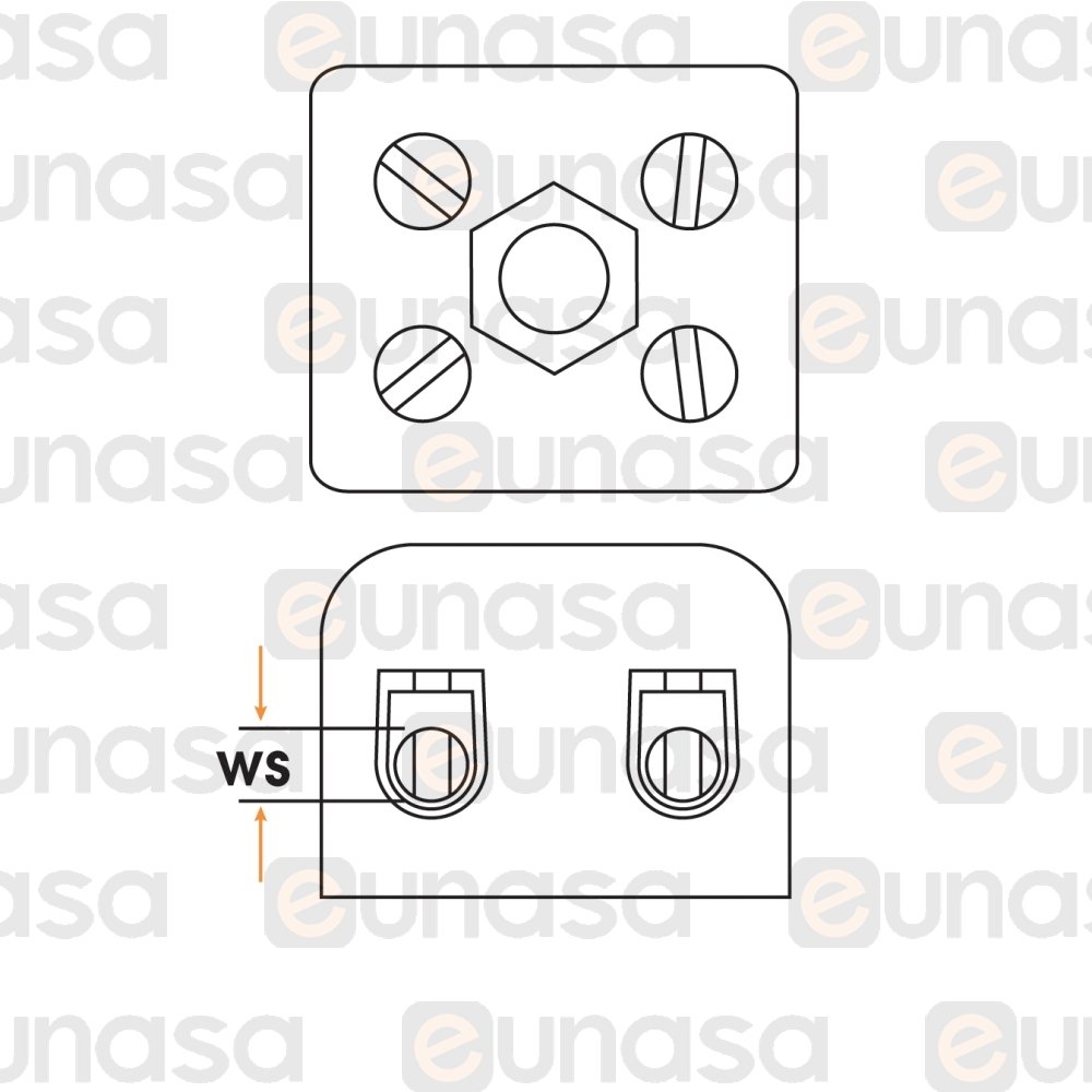 16871 2-POLE Ceramic Terminal Block 10mm² 16A Ø4mm - Terminal Block ...