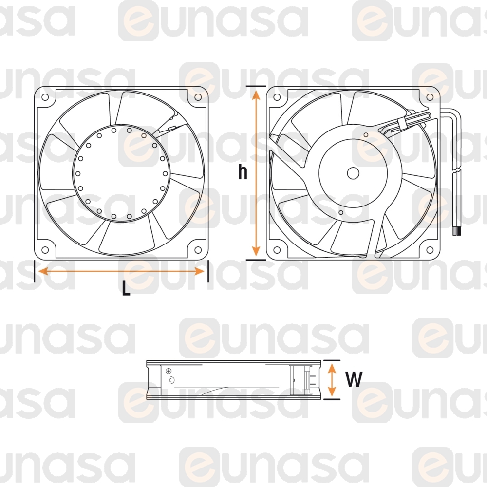 104339 Axial Fan 230V 50Hz 2450rpm 120x120x38mm - Fan