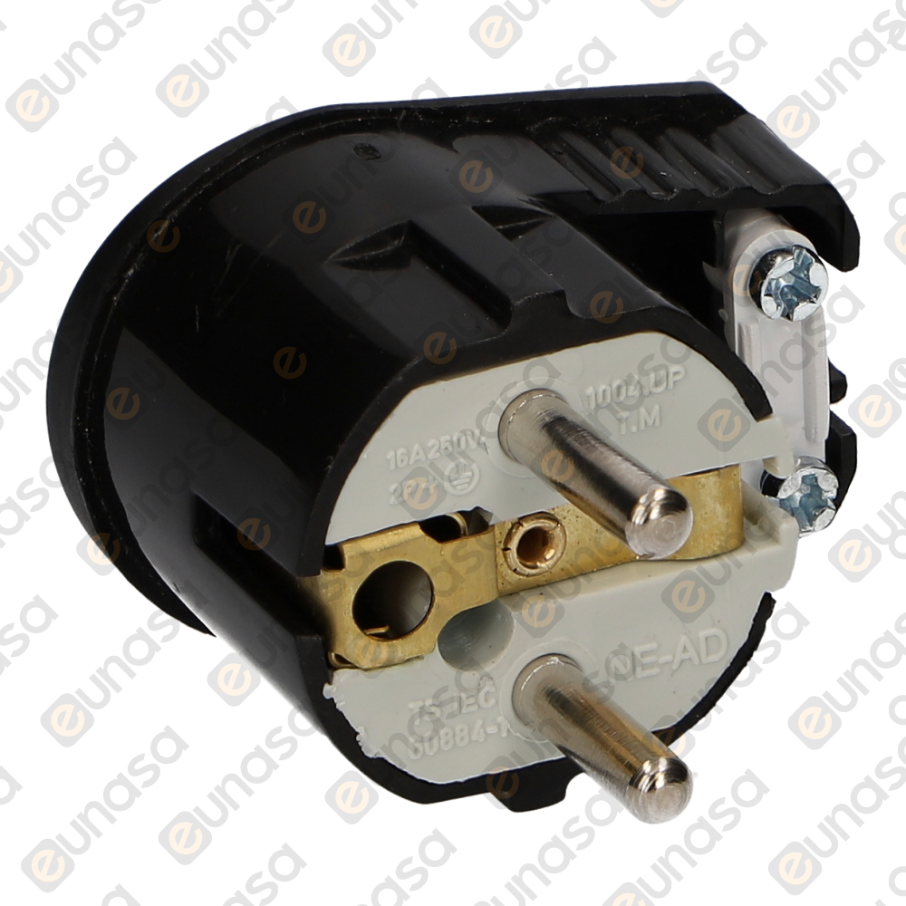 124096 Elbow Shucko Plug 16A 230V W/ Earth CONNEC. - Schuko Plug