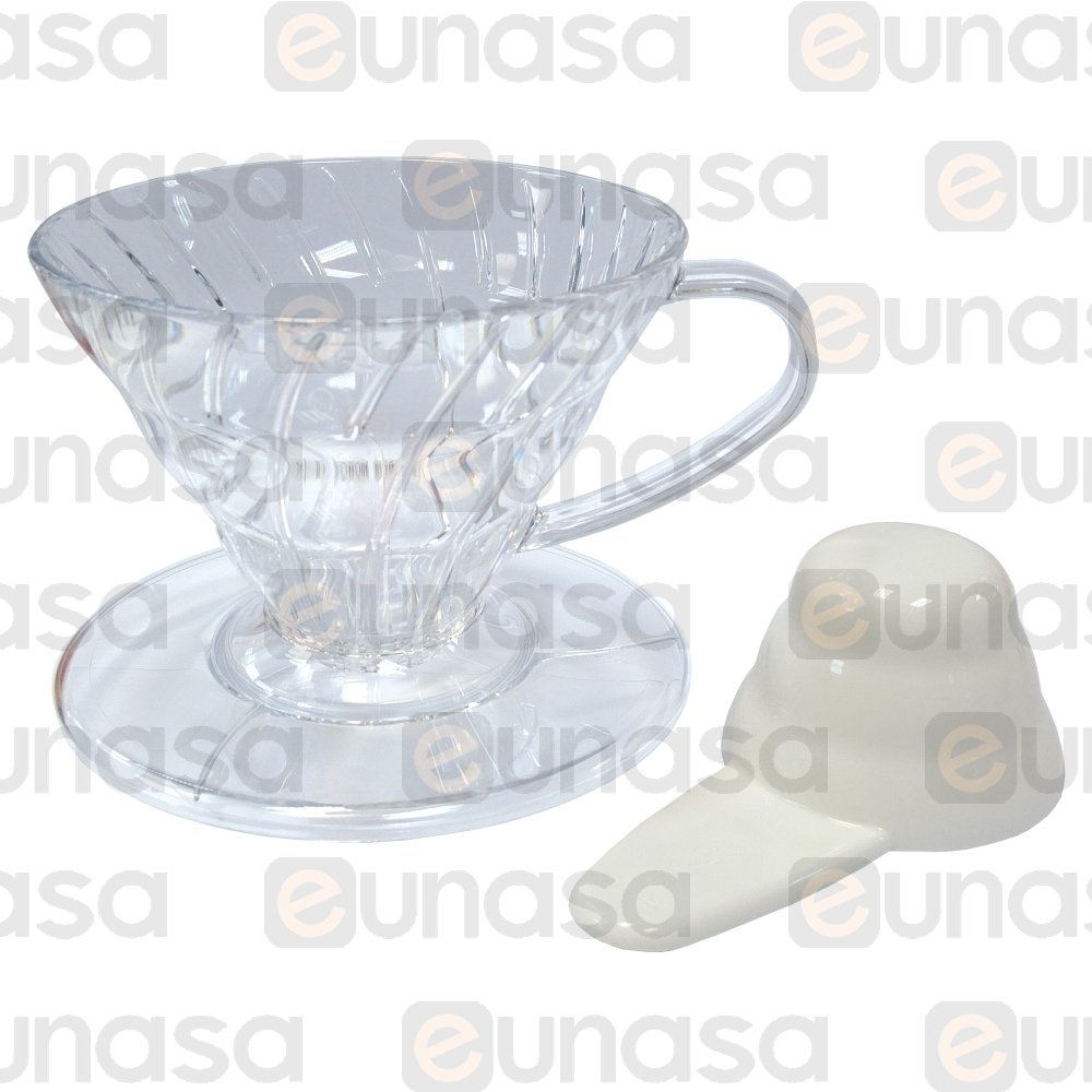 95821 Transparent Plastic V60 Drip Cone 1-2 Cups - Drip Cone